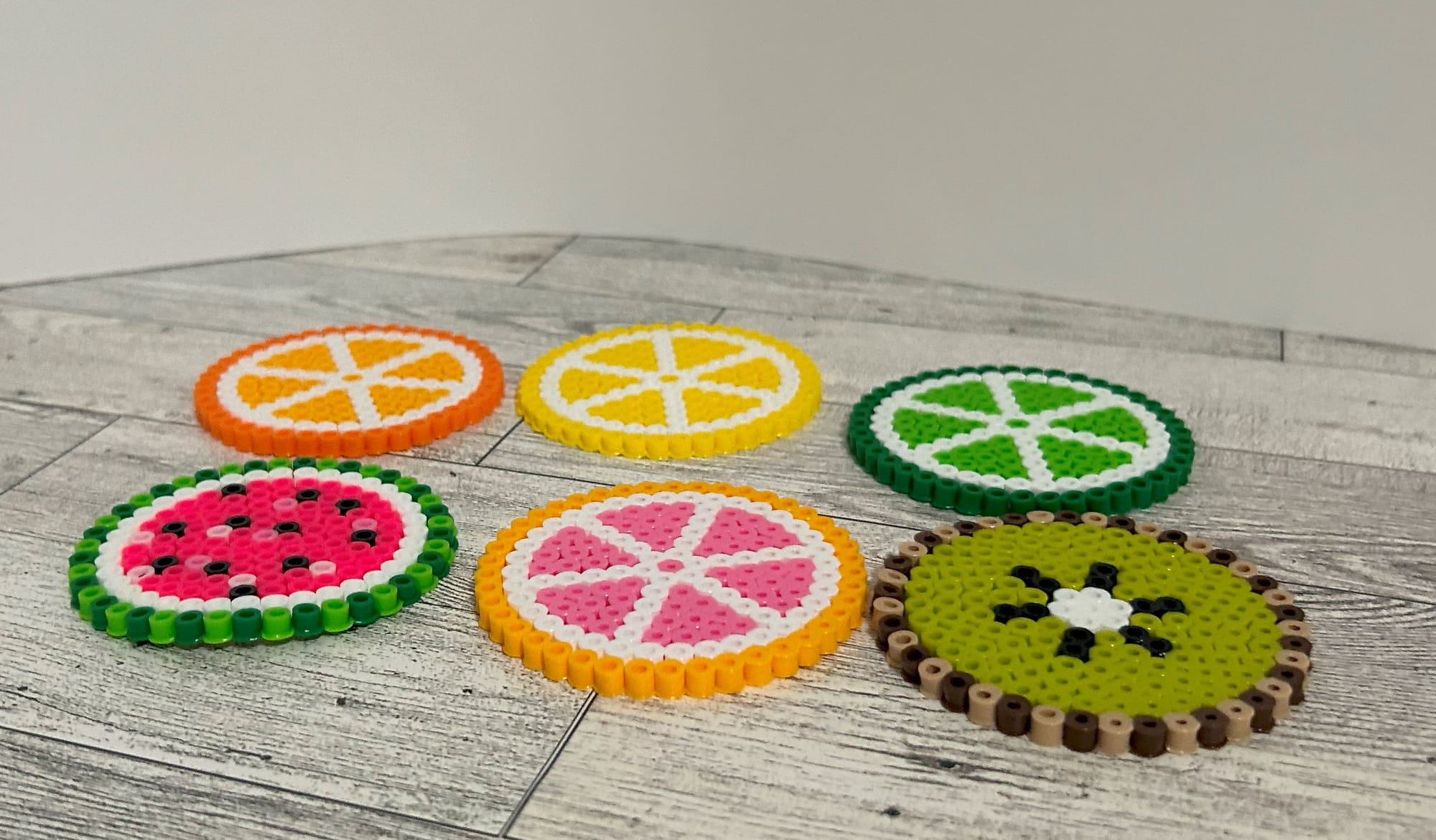 Perler Bead Fruit Coasters