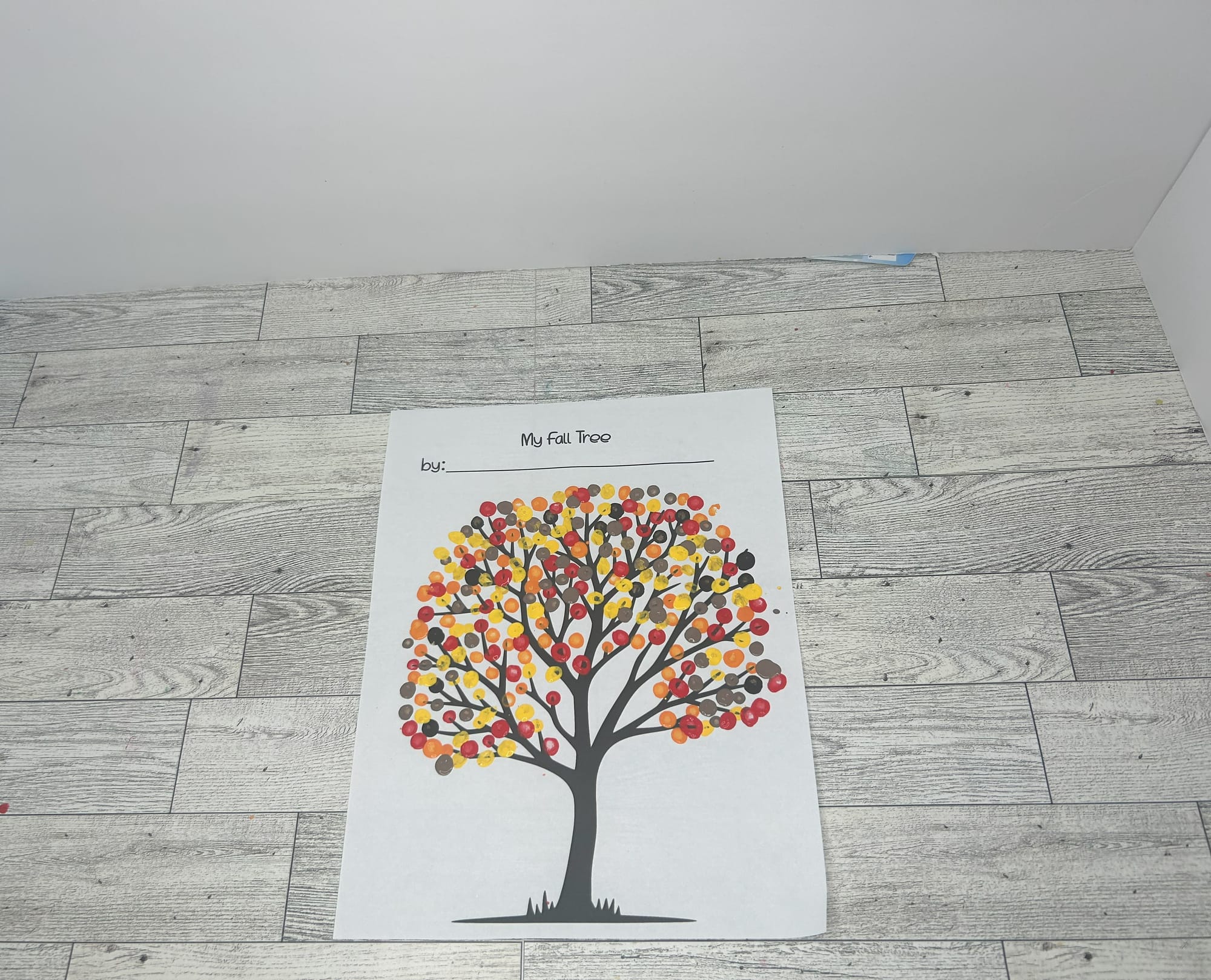 My Fall Tree Q-Tip Painting