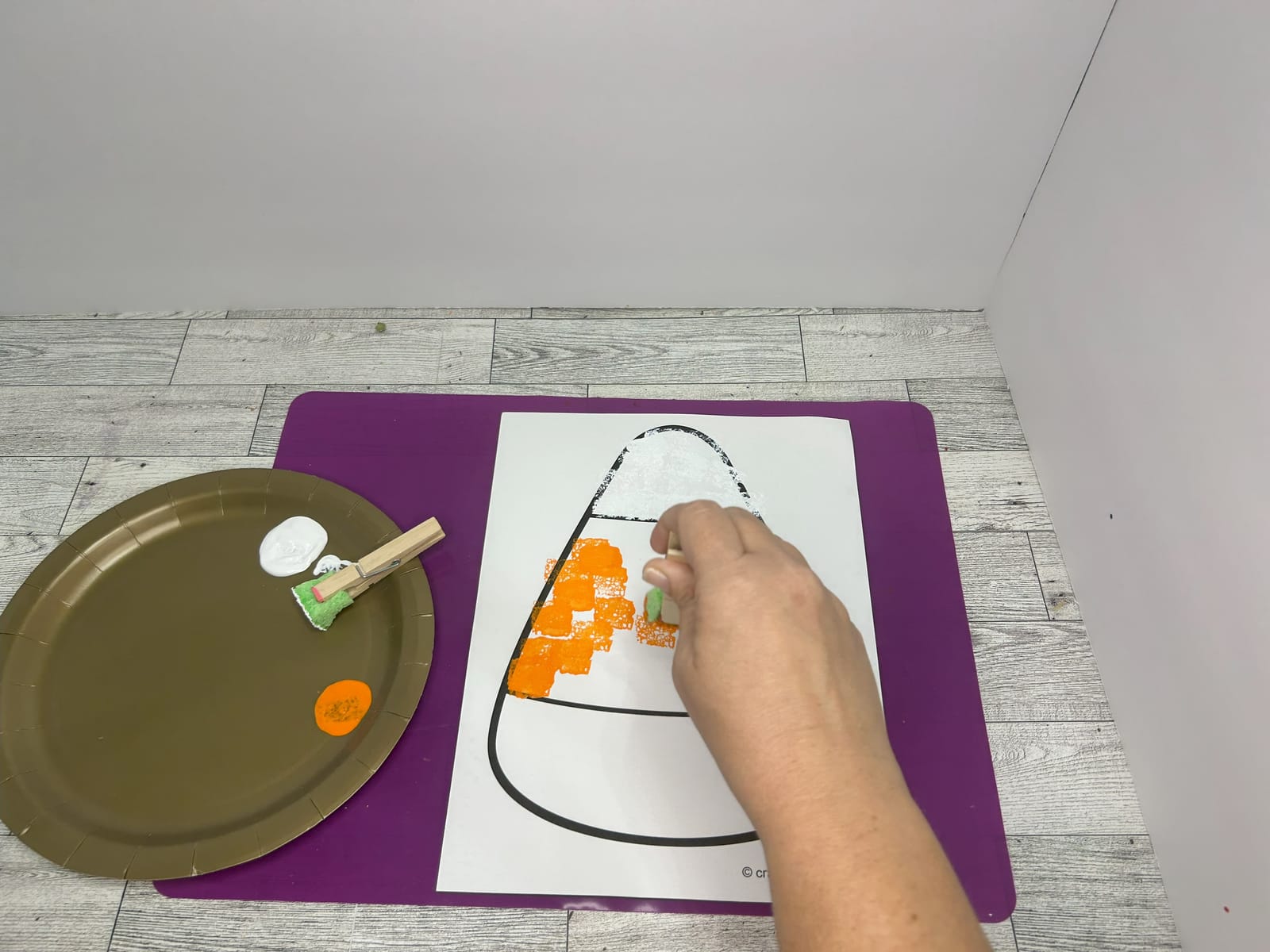 Sponge Painted Candy Corn