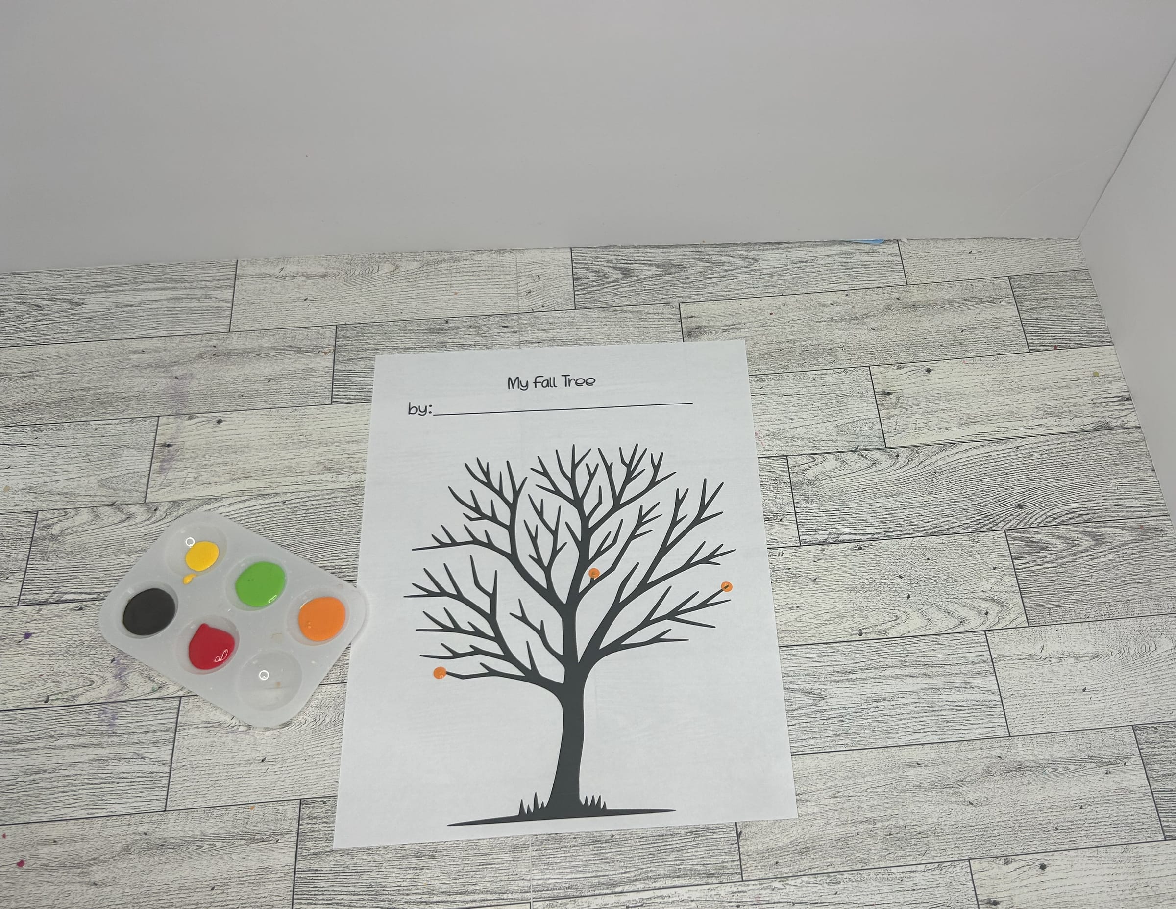 My Fall Tree Q-Tip Painting