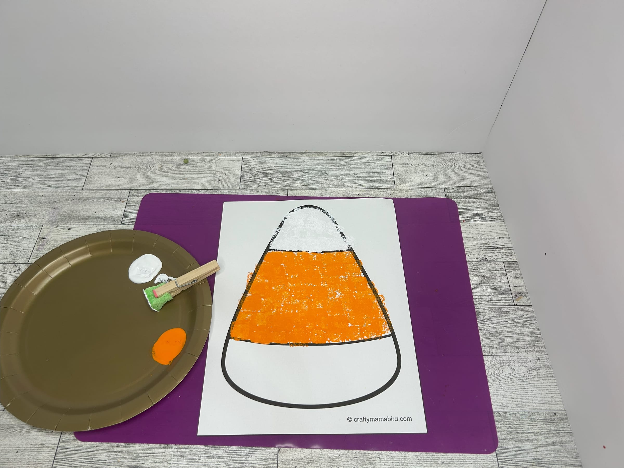 Sponge Painted Candy Corn