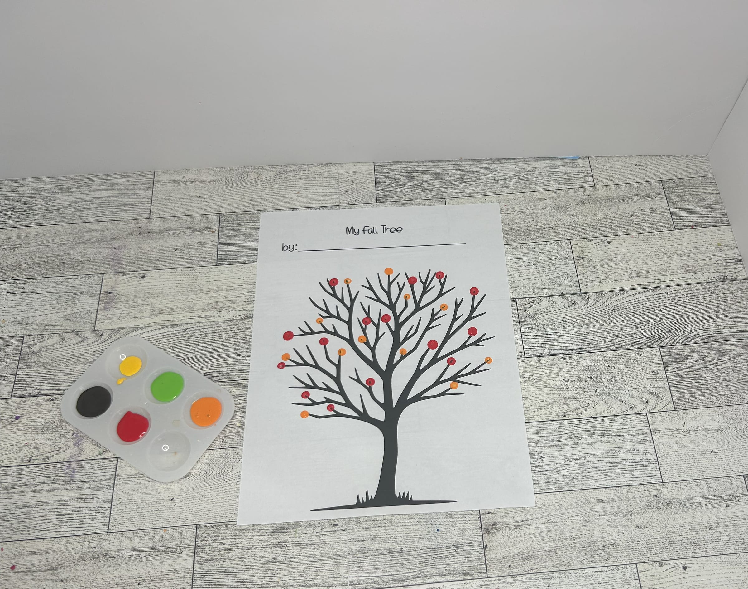 My Fall Tree Q-Tip Painting