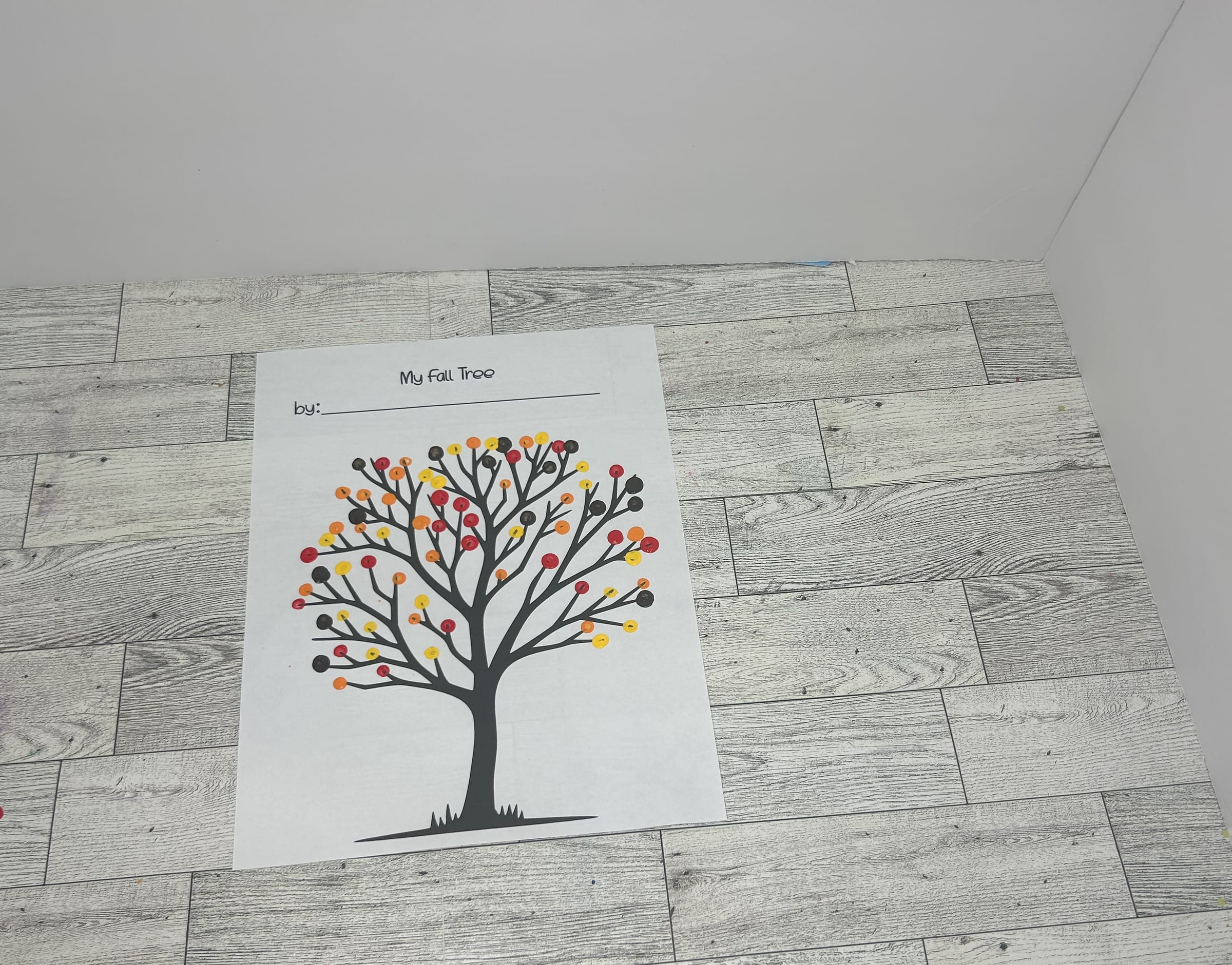 My Fall Tree Q-Tip Painting