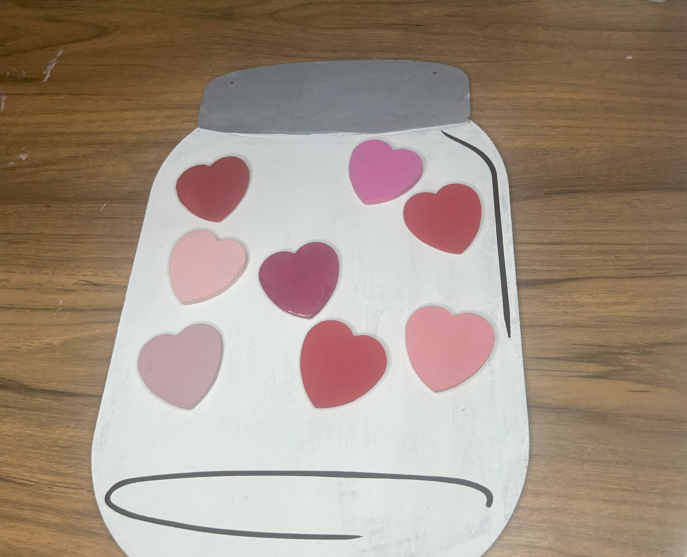 Mason Jar of Conversation Hearts