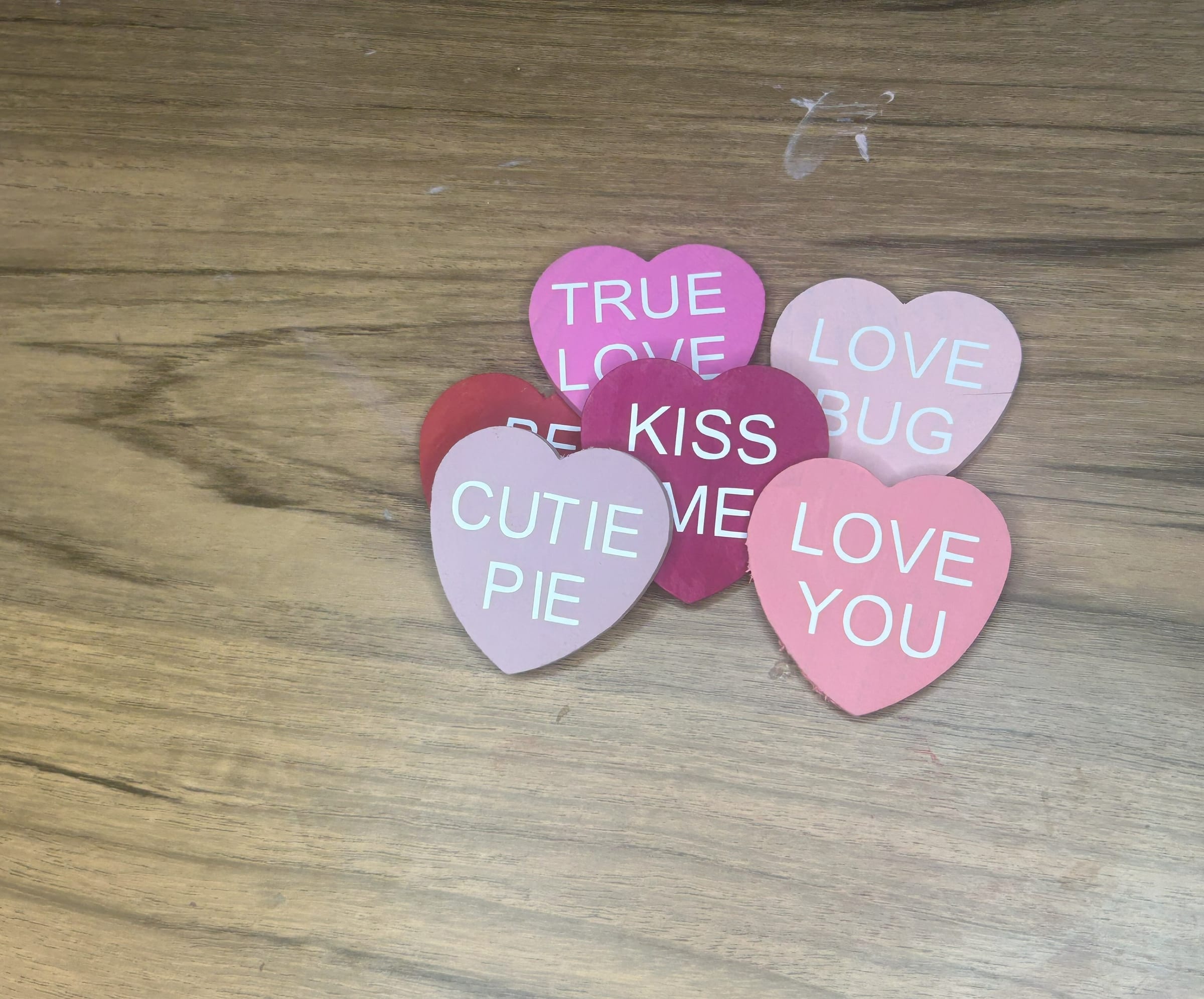 Mason Jar of Conversation Hearts