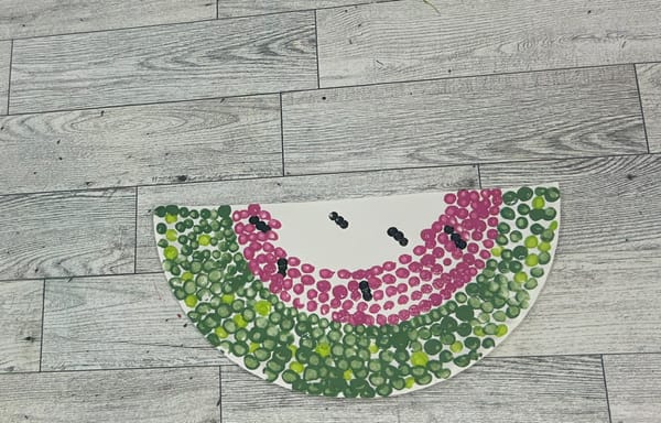 Watermelon Pointillism Art