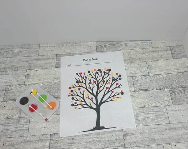 My Fall Tree Q-Tip Painting