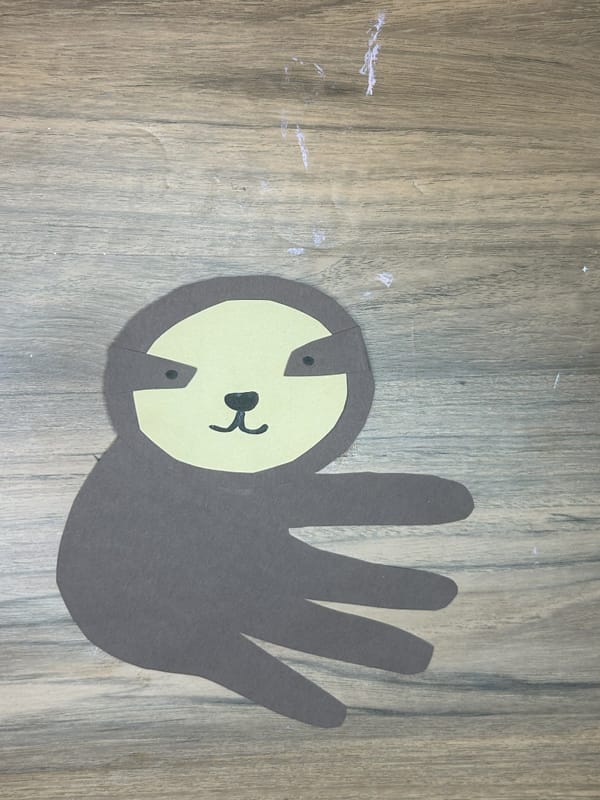 Sloth Handprint Craft