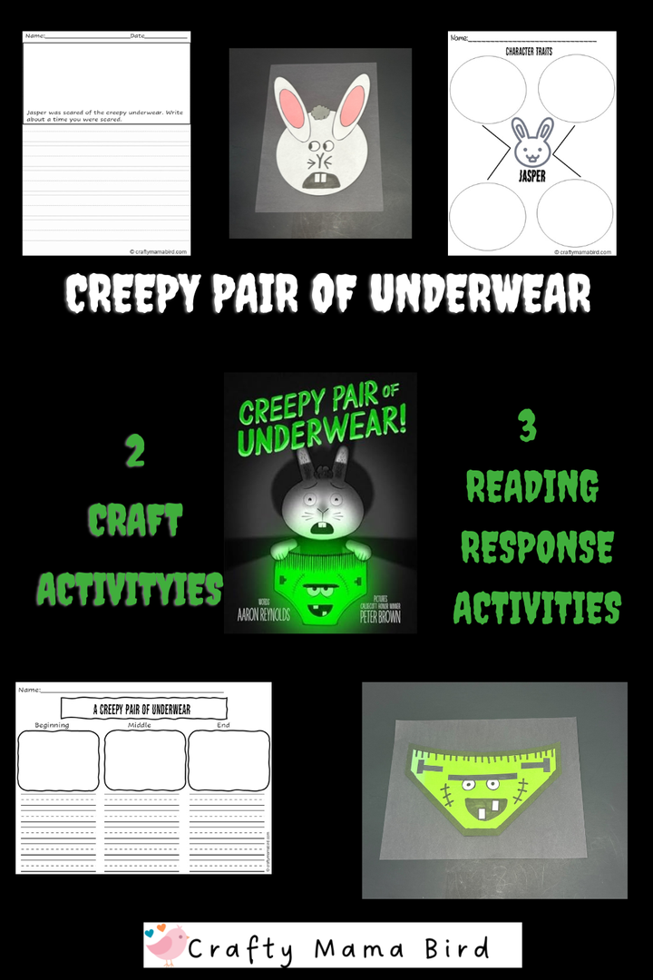 Creepy Underwear- Jasper Rabbit Craft and Reading Response Activities